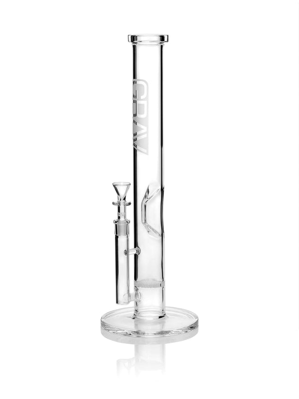 16" GRAV Clear Straight Base Honeycomb Water Pipe - World of Bongs