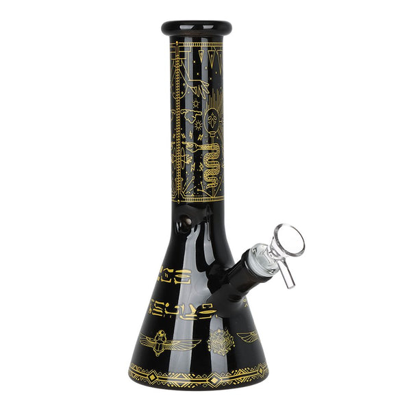 The Black Infernal Eye Bong | 10" Hieroglyphic Glass Beaker - World of ...