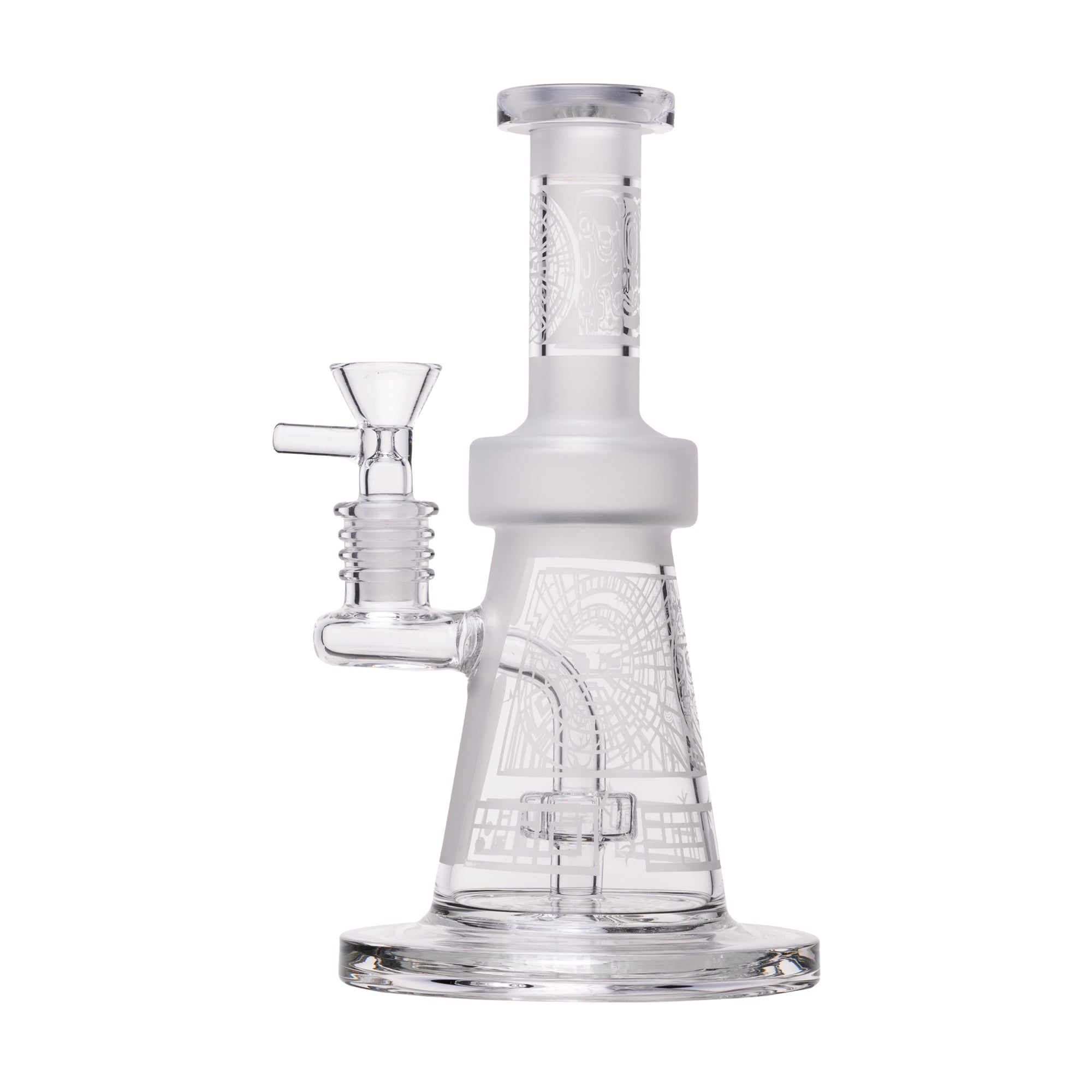 Aztec Sandblasted Glass Water Pipe | Multicolour Glass Bong - World of ...