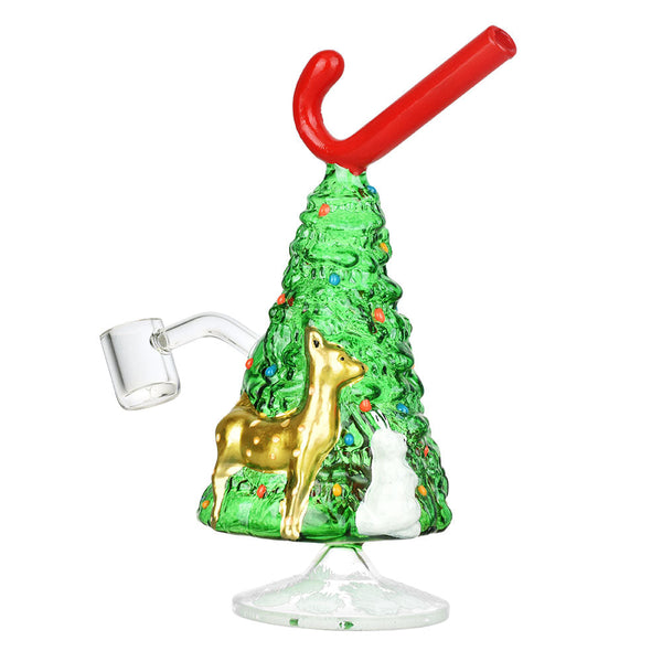 Christmas Tree with Candy Cane Glass Rig - World of Bongs