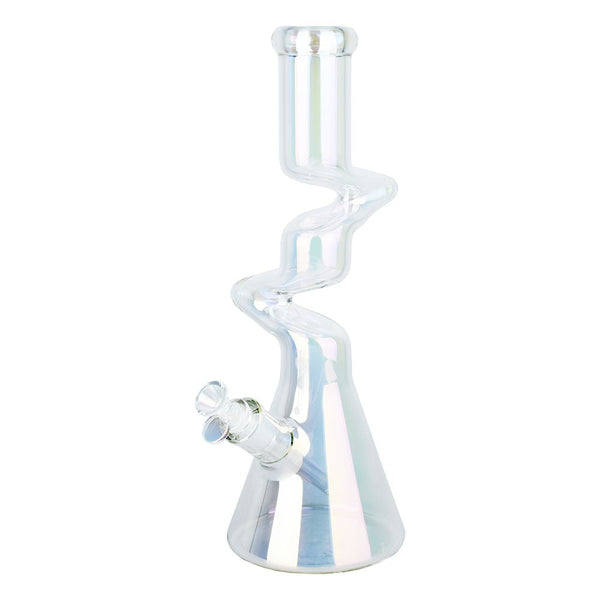 XL Twisty Tunnel Glass Bong - 15" | Electroplated Beaker Bong - World ...