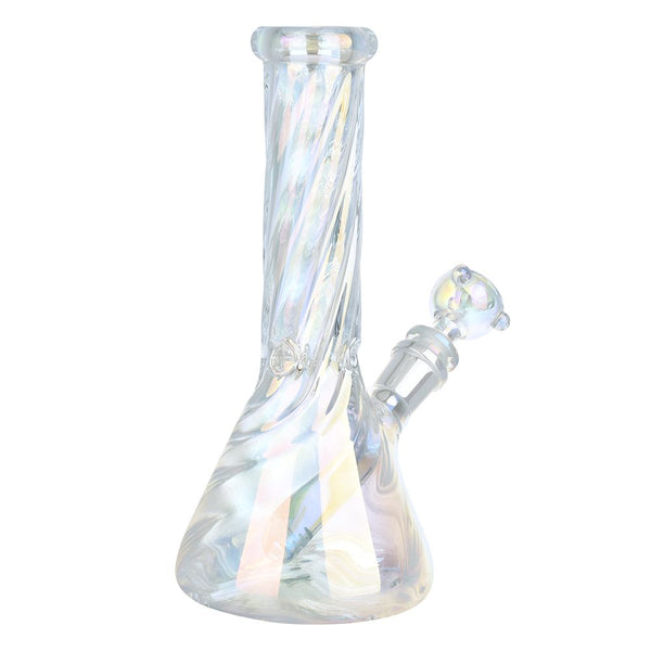 A Positive Twist Beaker Bong - 8.5" | Iridescent Glass Water Pipe ...