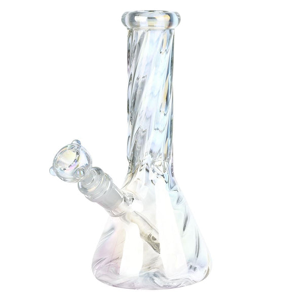 A Positive Twist Beaker Bong - 8.5" | Iridescent Glass Water Pipe ...
