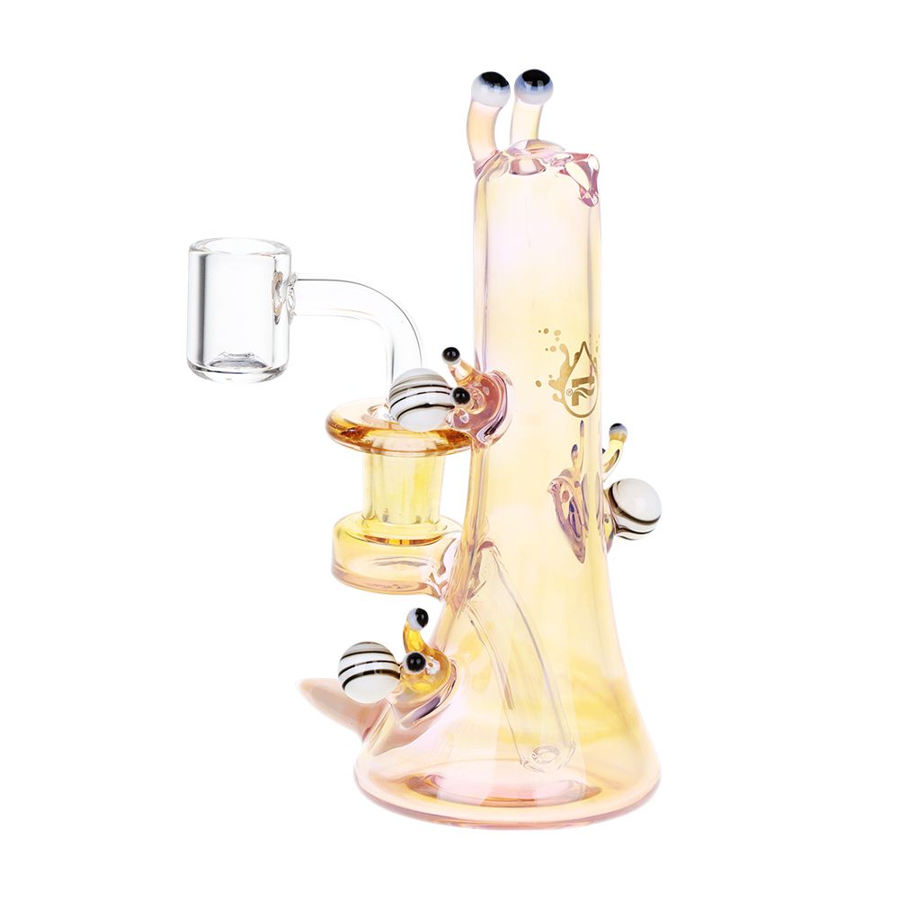 Iridescent Snail Smoochies Glass Dab Rig | 6 Inch Mini Rig - World of Bongs