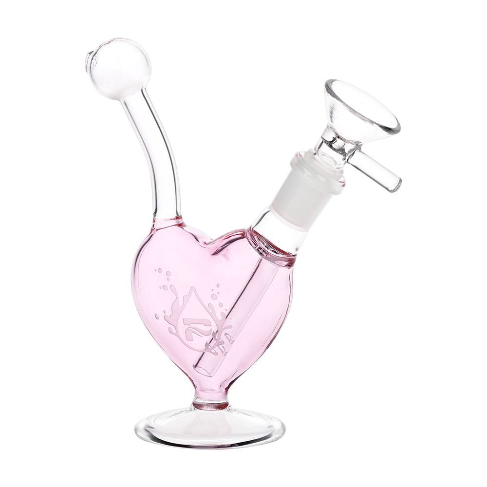 Big Pink Heart Mini Glass Bong | 5.5 Inch Heart-Shaped Water Pipe ...