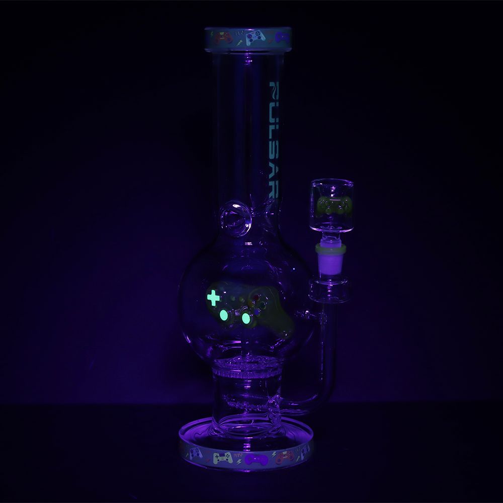 Game Time Bubble Base Glass Bong 12.5" | Glow Bong | World of Bongs