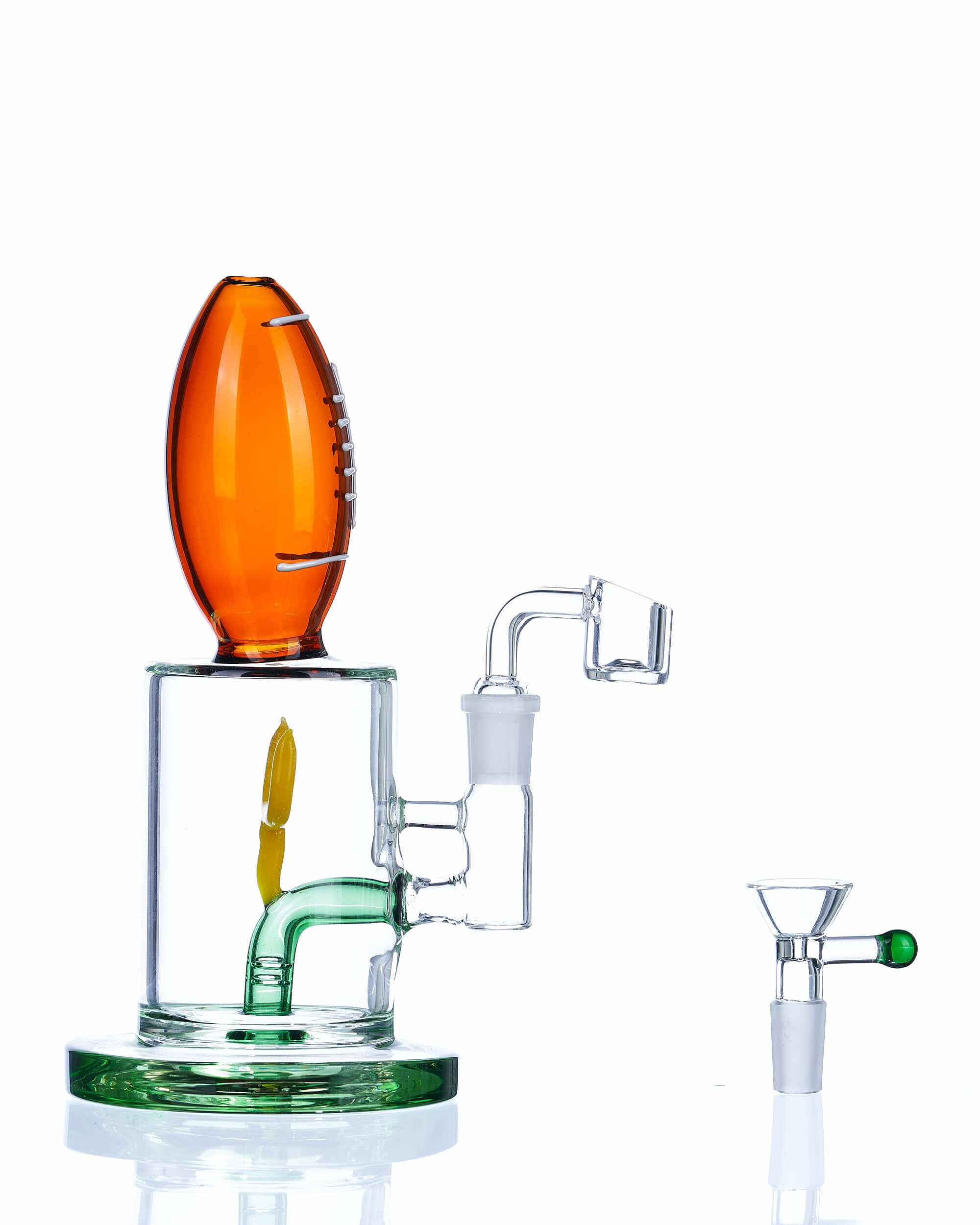 Cool Glass Football Dab Rig with Banger & Bowl - World of Bongs