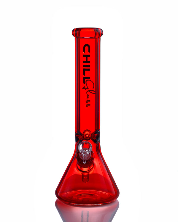 14'' Red Beaker Bong - Chill Glass - World of Bongs