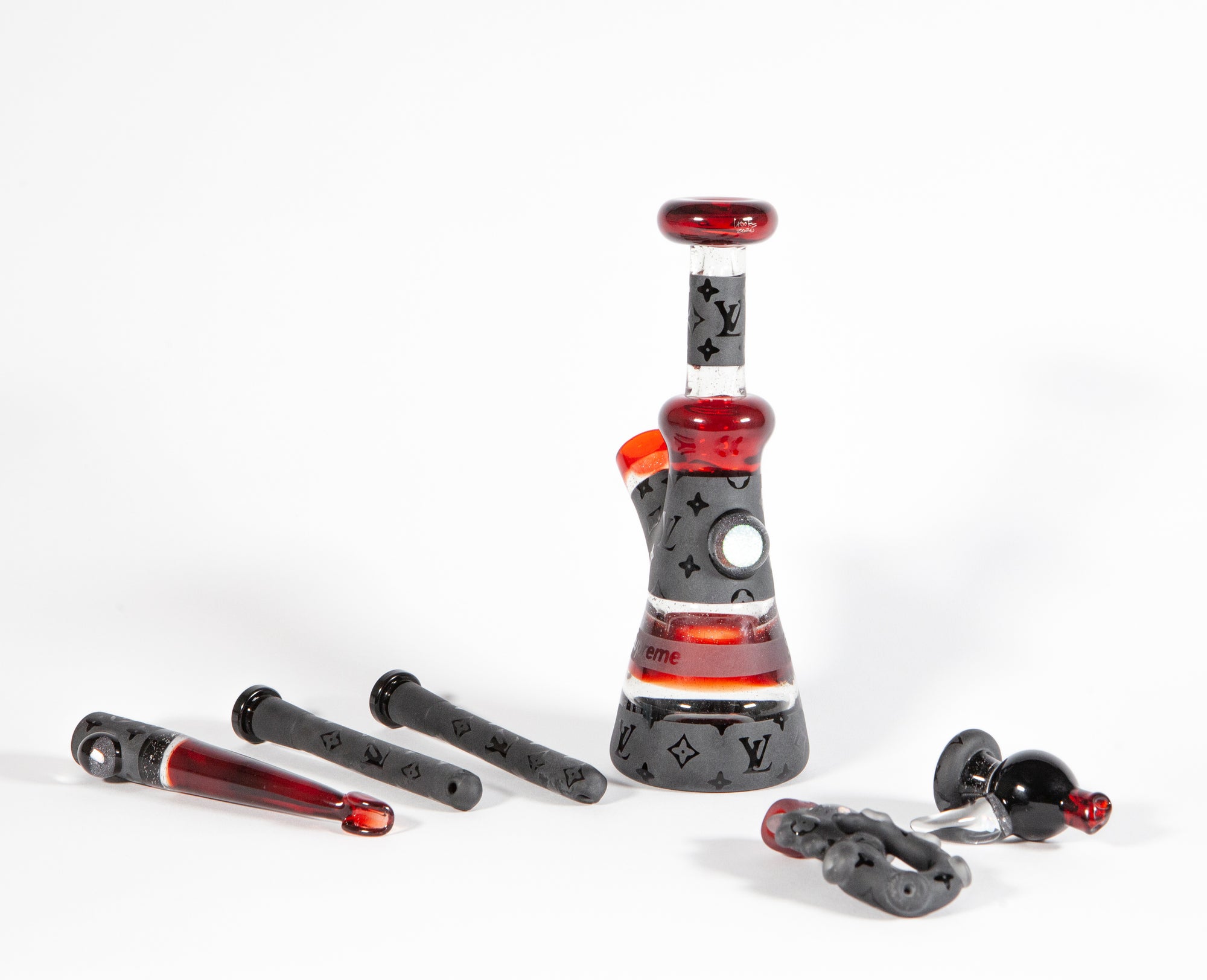 Louis Vuitton & Supreme Set By Crooks Glass - World of Bongs