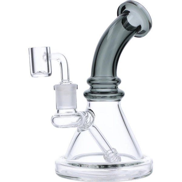 7" Bent Neck Dab Rig Transparent Black | Shop Online - World of Bongs