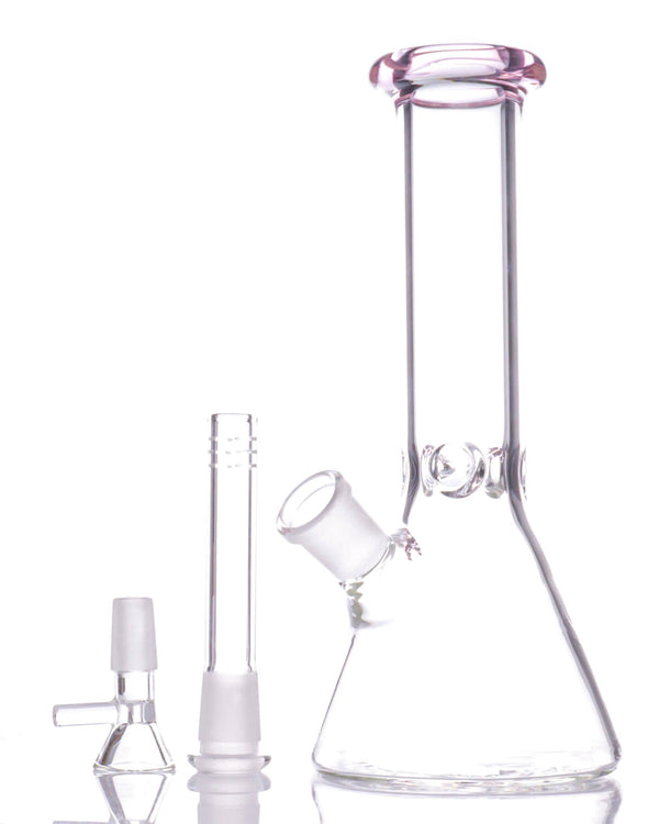 8'' Pink Accented Beaker Bong - World of Bongs