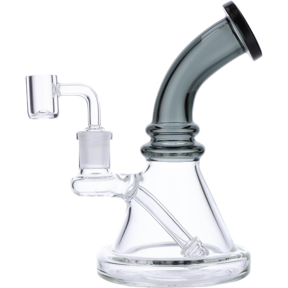 7" Bent Neck Dab Rig Transparent Black | Shop Online - World of Bongs