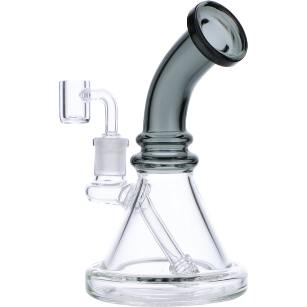 7" Bent Neck Dab Rig Transparent Black | Shop Online - World of Bongs