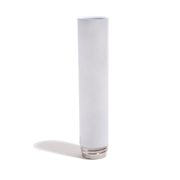 Gloss White Water Pipe - Chill Steel Pipes - World of Bongs