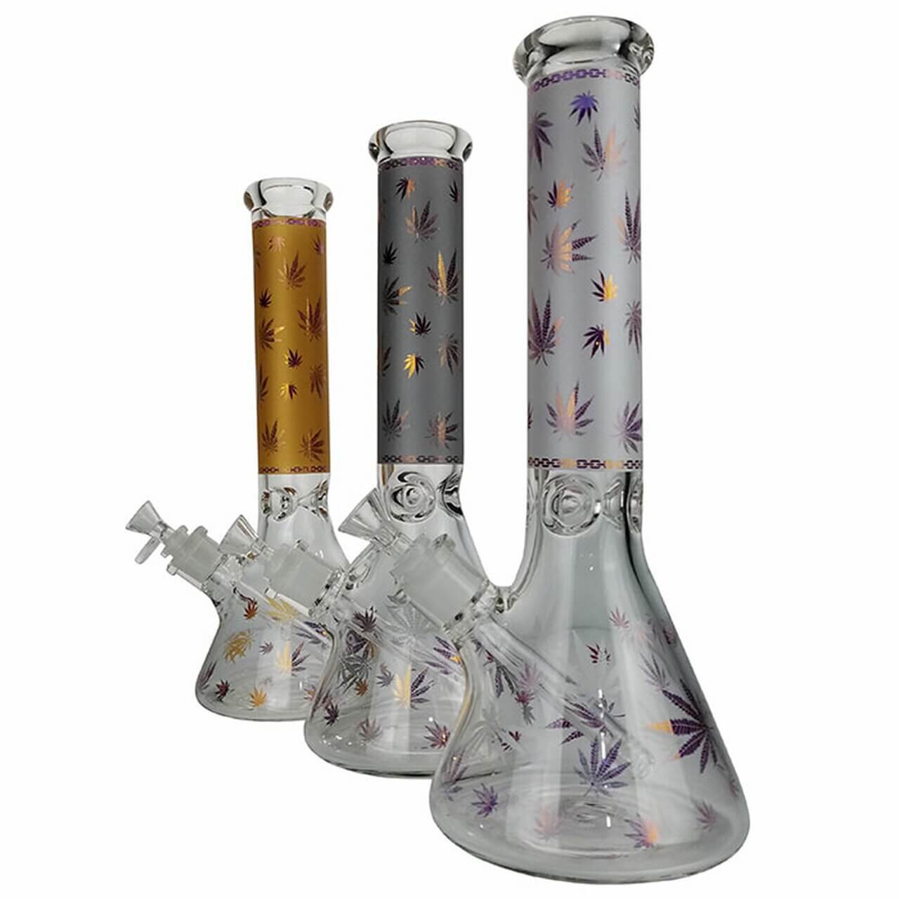 13.5'' Leaf Decal Beaker Bong - World of Bongs