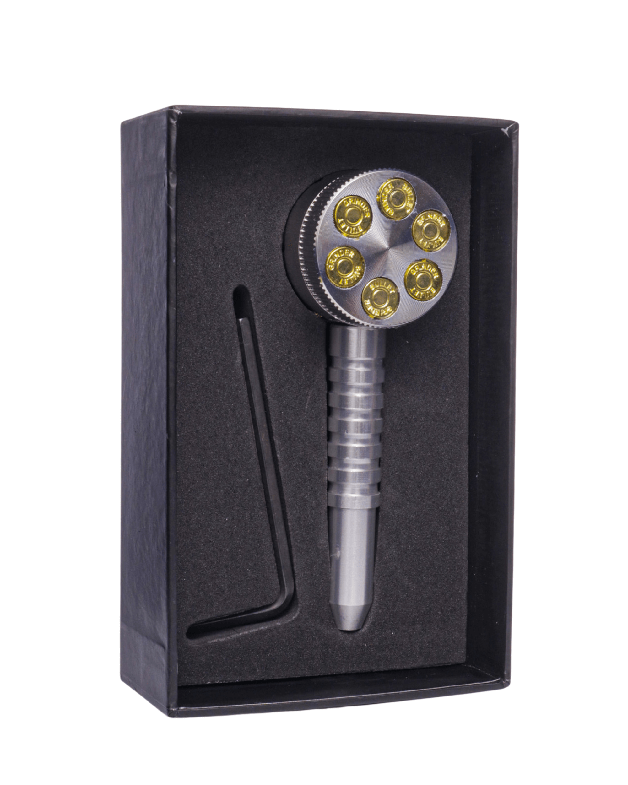 6 Chamber Revolver Metal Pipe & Weed Grinder - World of Bongs