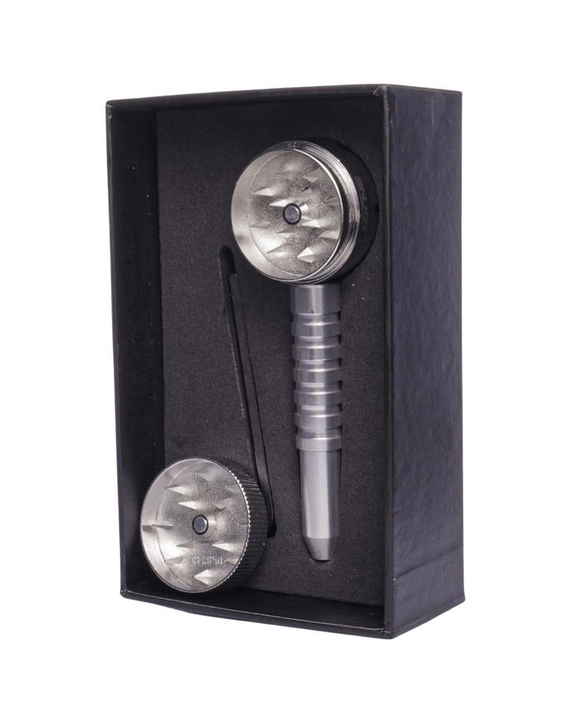 6 Chamber Revolver Metal Pipe & Weed Grinder - World of Bongs