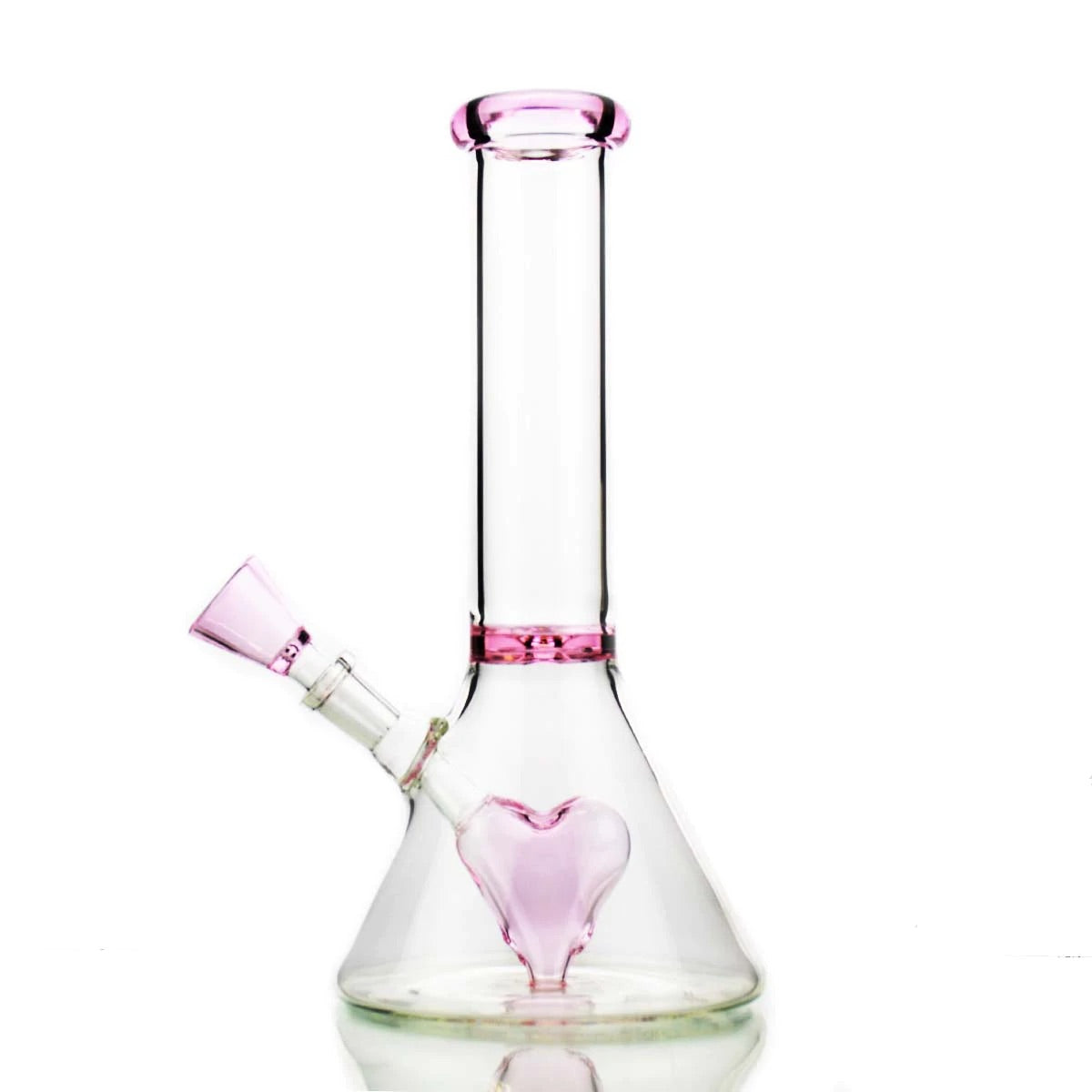 10” Pink Heart Shower Beaker Bong - World of Bongs