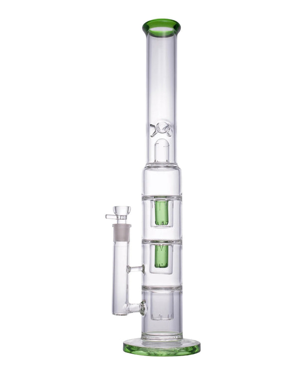 Tall Green Triple Perc Bong | WOB Online Head Shop - World of Bongs